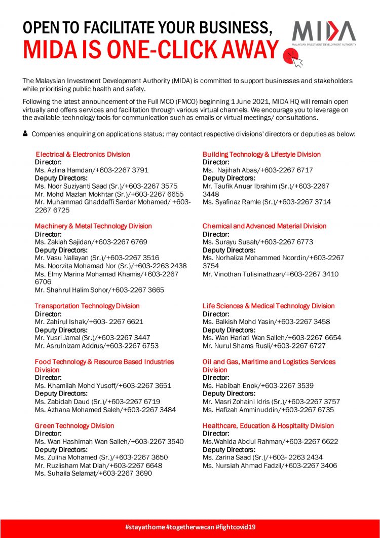 Open To Facilitate Your Business, MIDA Is One-Click Away - MIDA ...